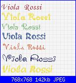 Schema nome *Viola Rossi* in corsivo