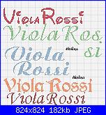 Schema nome *Viola Rossi* in corsivo