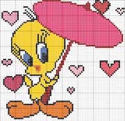 Schemi punto croce: Titti con ombrello da sole ed Orsetti fantasy