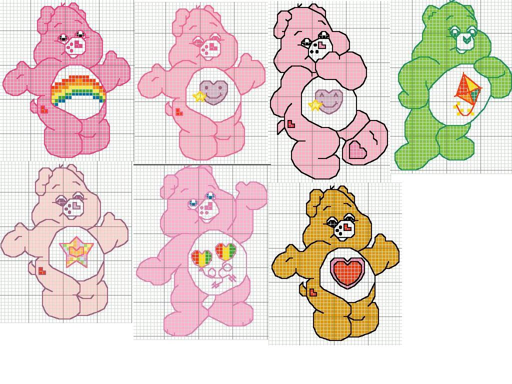 Schemi punto croce: Titti con ombrello da sole ed Orsetti fantasy